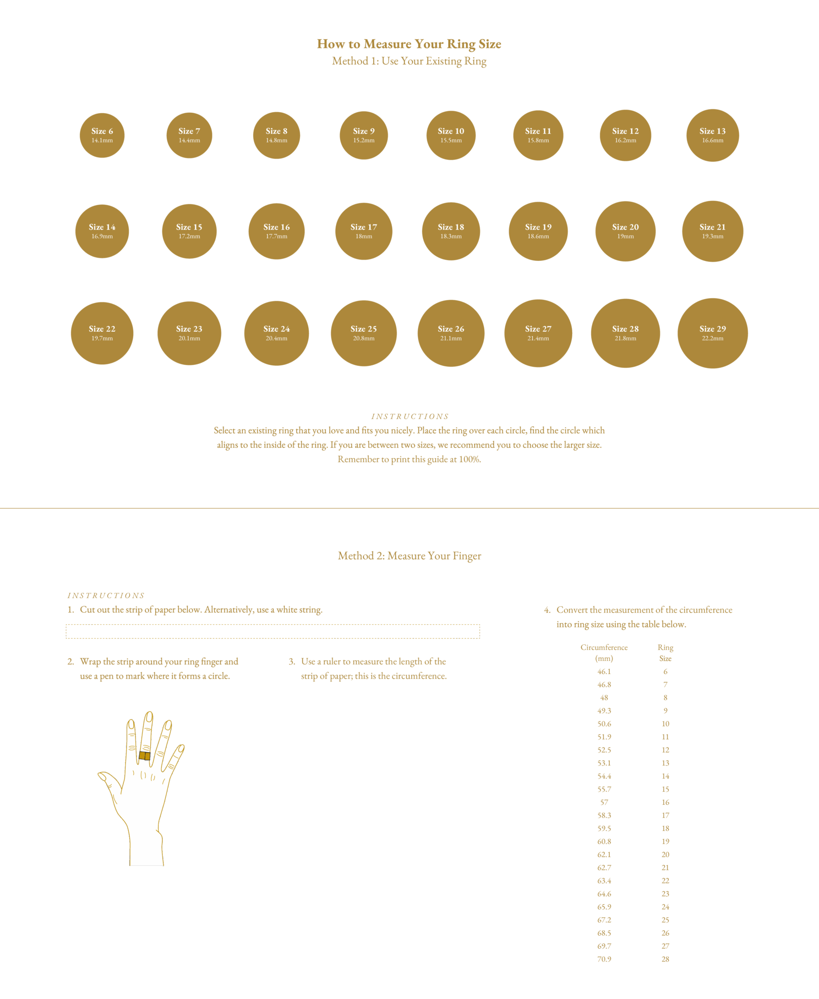 Ring Size Guide - Mistgold